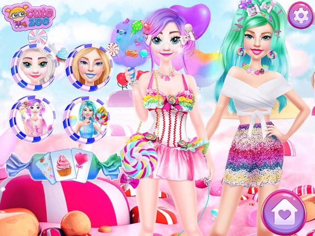 Barbie and Elsa in Candyland | Pomu.jp